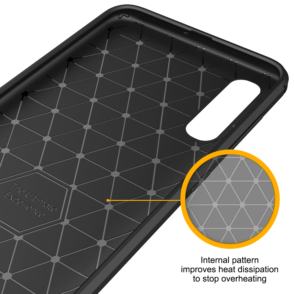 Flexi Slim Carbon Fibre Case for Samsung Galaxy A70 (Black)